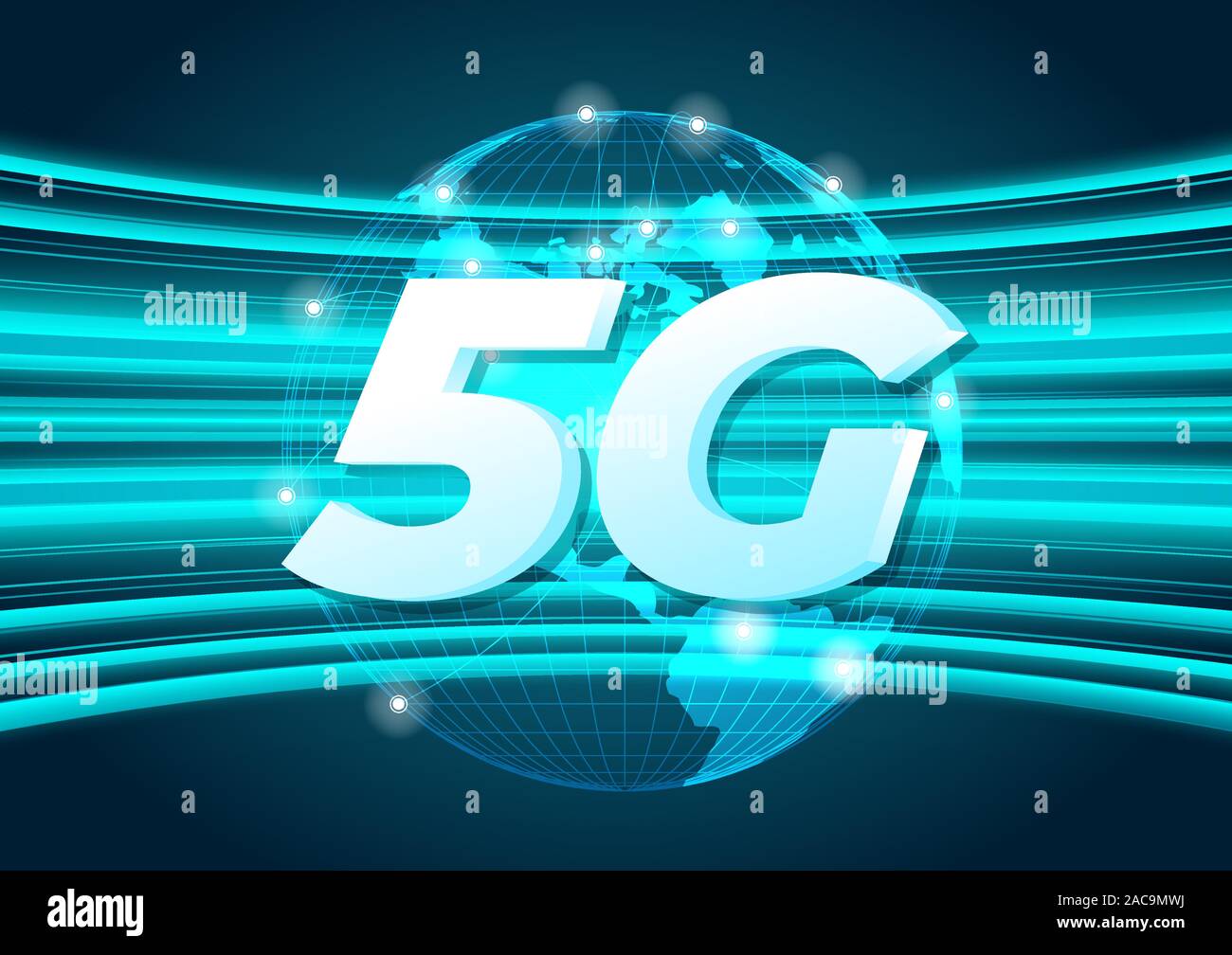 5G Speed new wireless internet wifi global connection Stock Vector ...