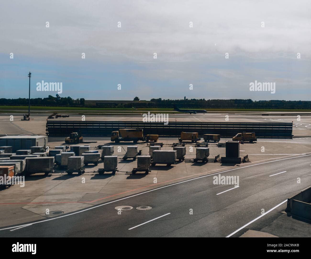 Airport apron area for movement of support and utility vehicles Stock ...