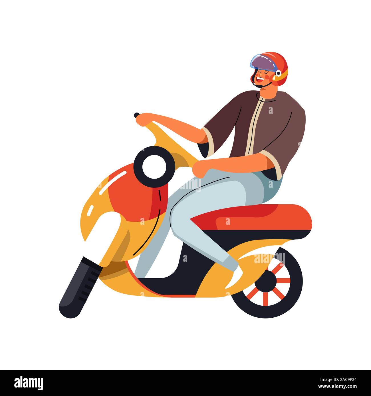 Moped rider Stock Vector Images - Alamy