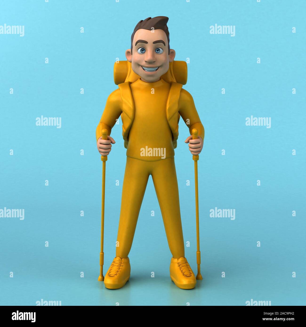 Fun 3D cartoon yellow character Stock Photo - Alamy