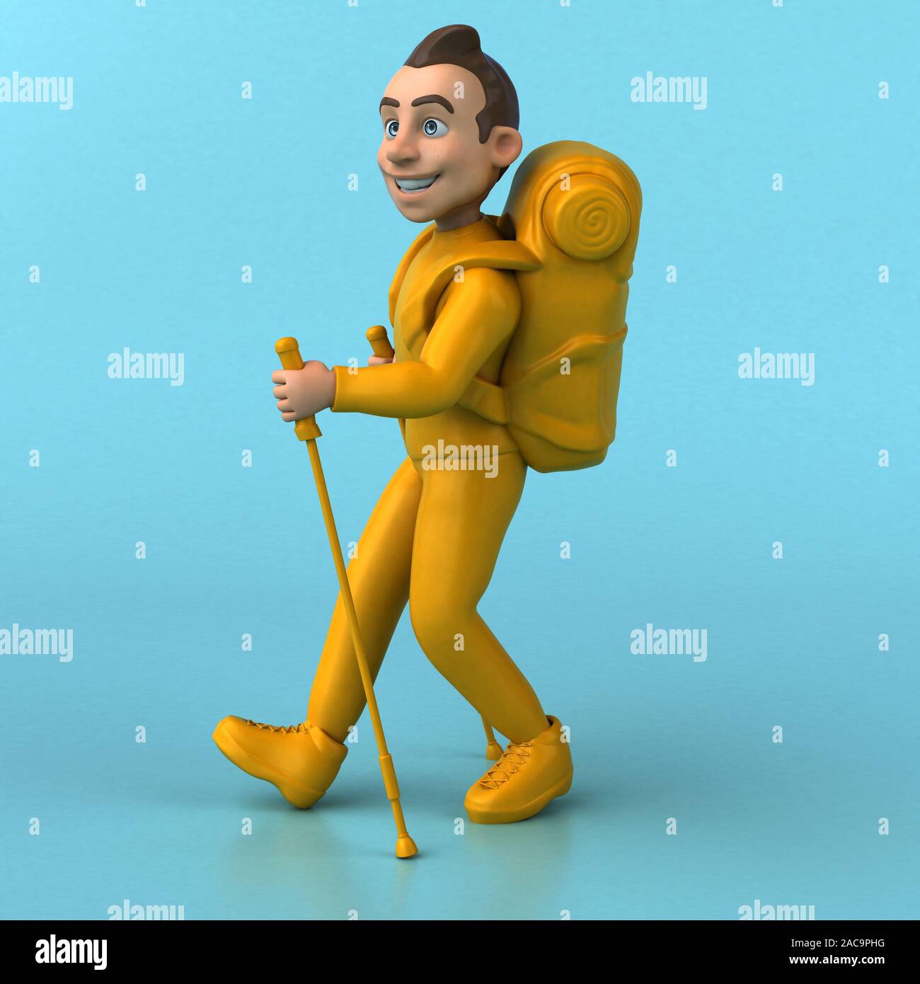 Fun 3D cartoon yellow character Stock Photo - Alamy