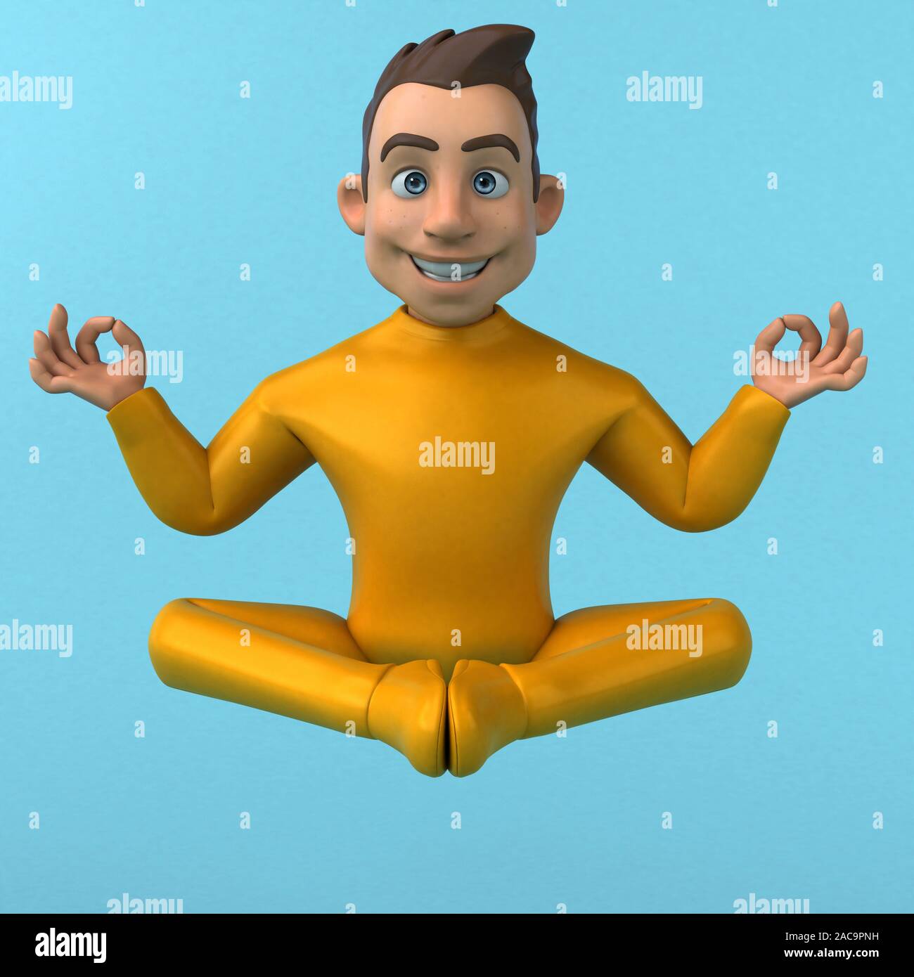 Fun 3D cartoon yellow character Stock Photo - Alamy