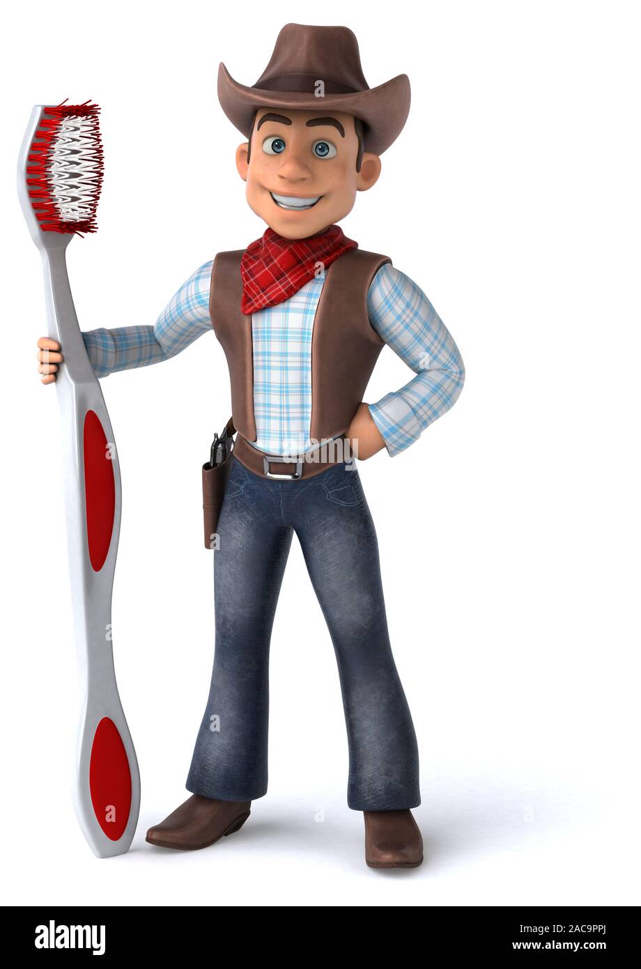 Fun Cowboy - 3D Illustration Stock Photo - Alamy