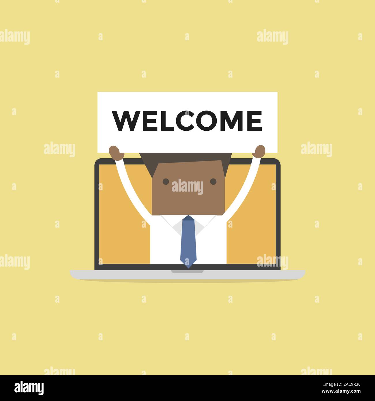 African person welcome white man Stock Vector Images - Alamy