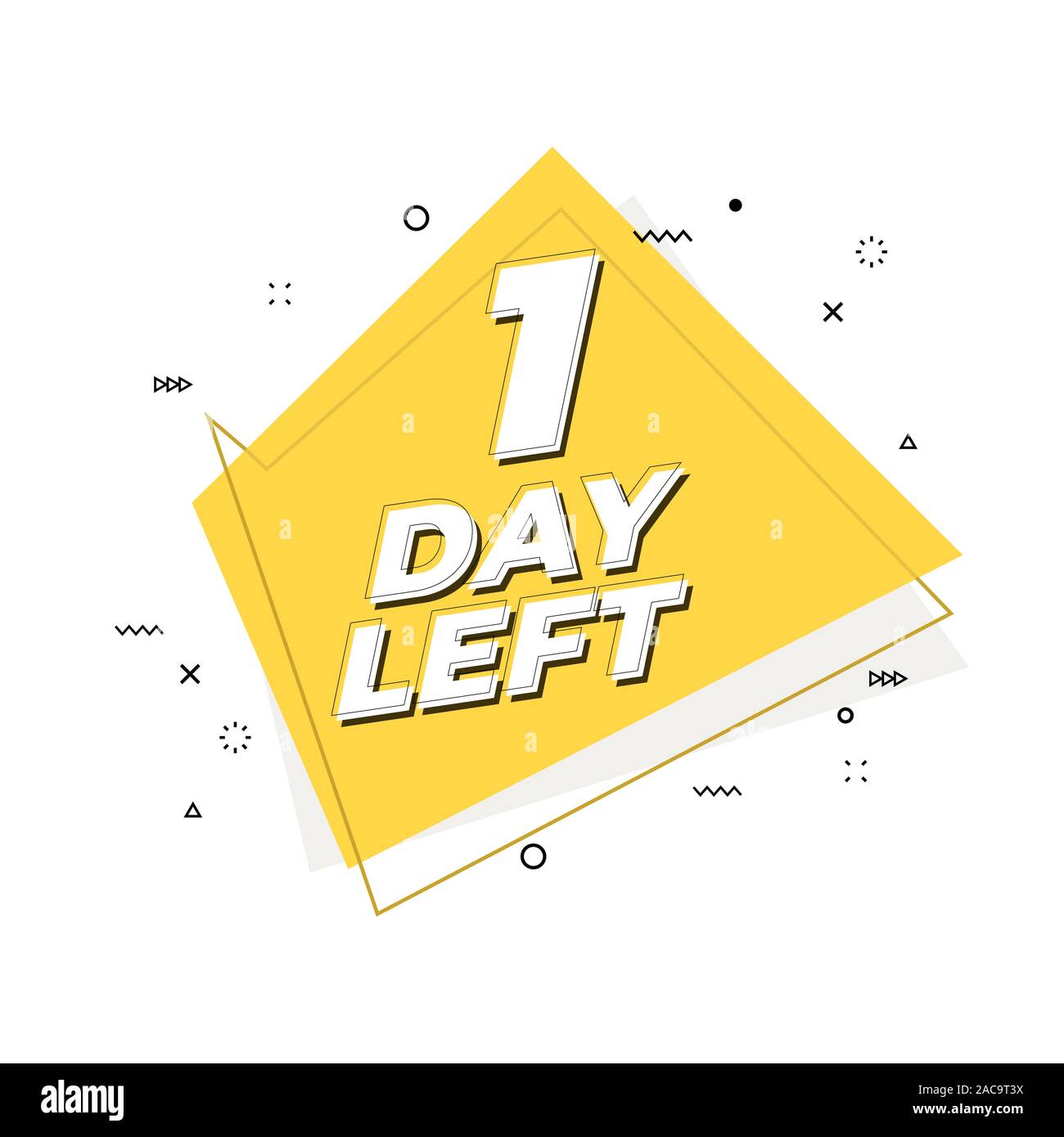 1 day left banner. Geometric Memphis style Stock Vector Image & Art - Alamy