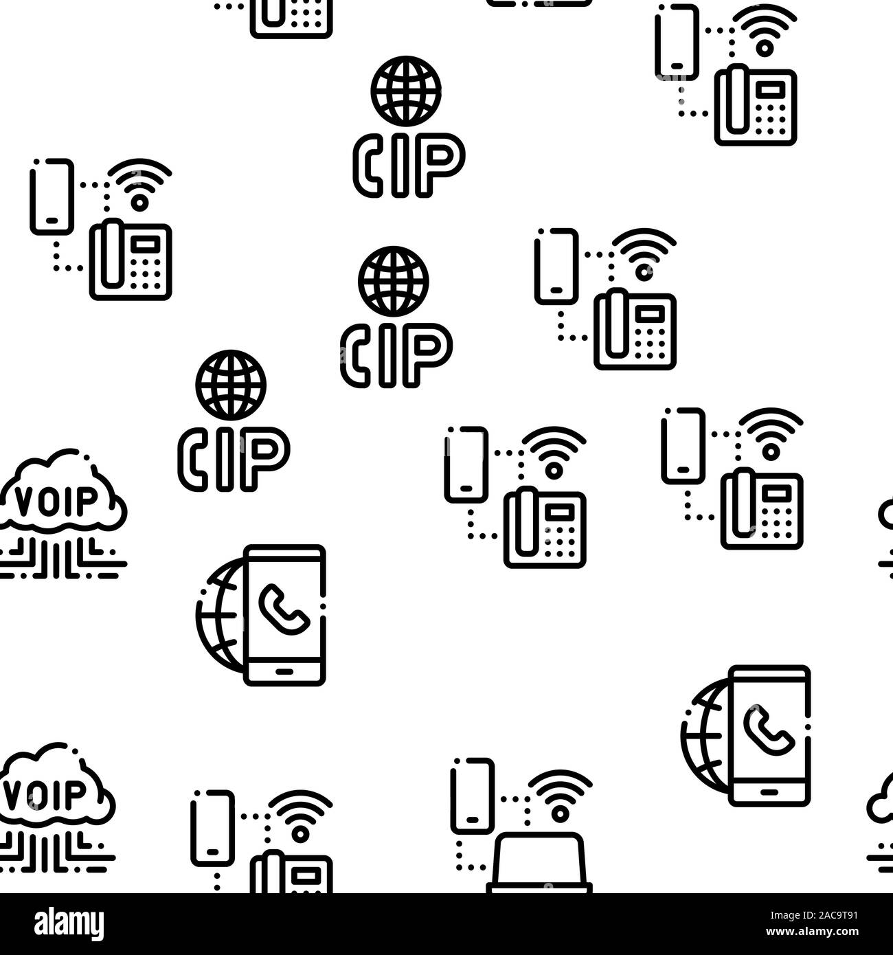 Voip Calling System Seamless Pattern Vector Stock Vector Image & Art ...