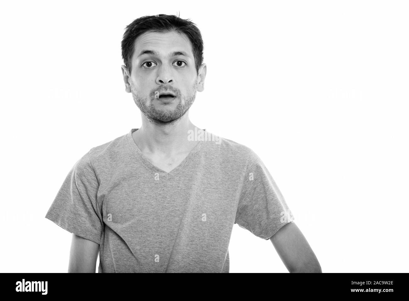 Open mouth shocked Black and White Stock Photos & Images - Alamy