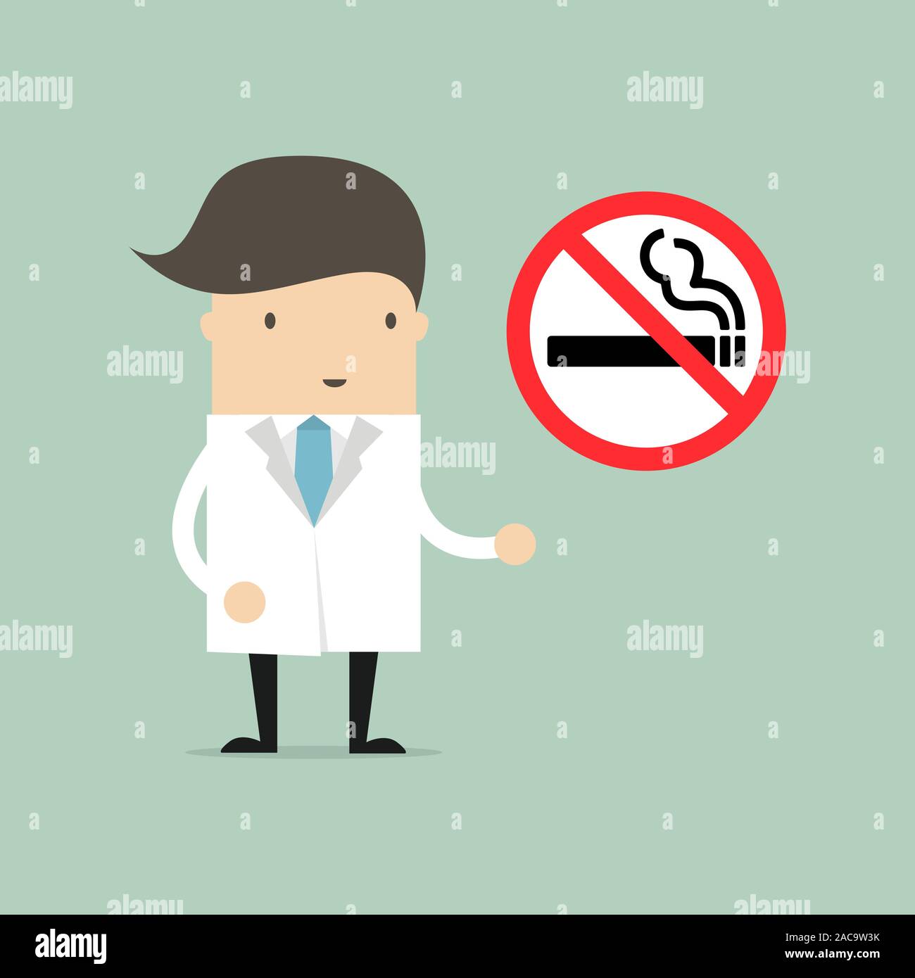 Doctor with a forbidden cigarette sign. No smoking sign Stock Vector ...