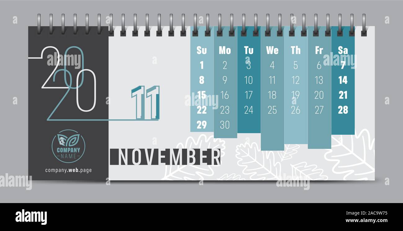 2020 vector calendar design, typography, illustration Stock Vector ...