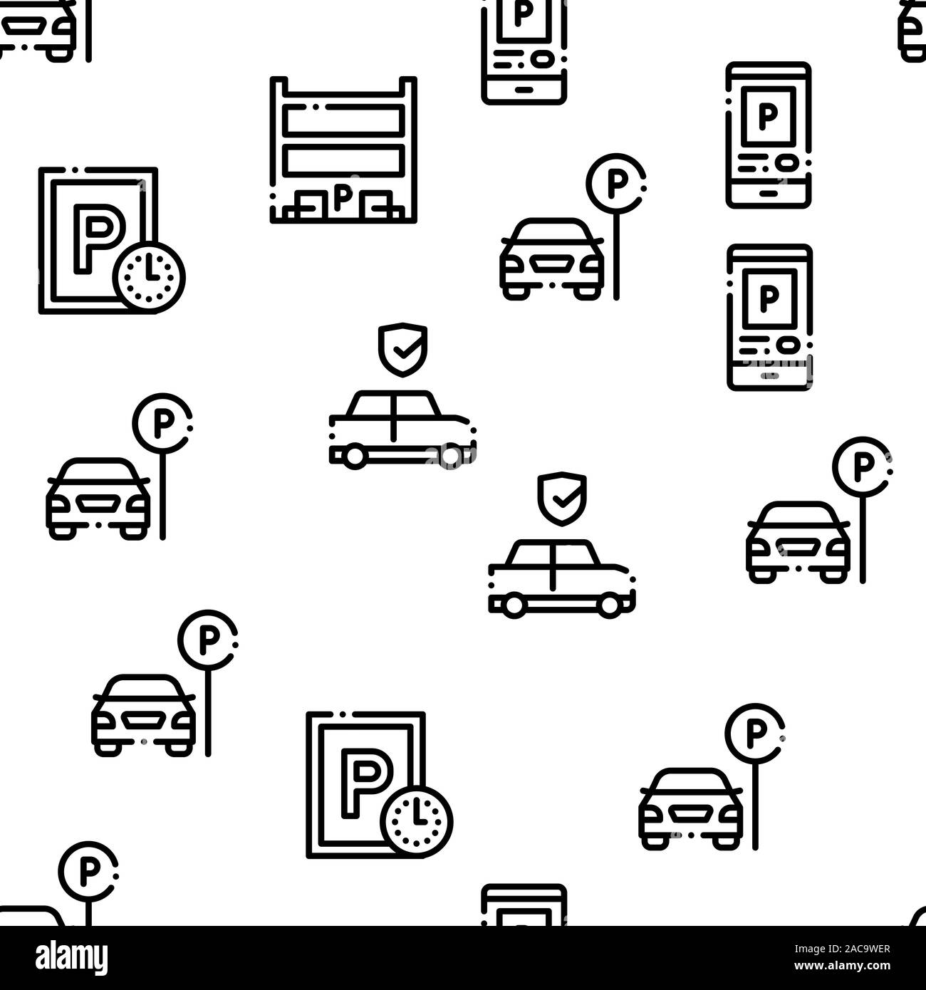 Parking Car Seamless Pattern Vector Stock Vector Image & Art - Alamy