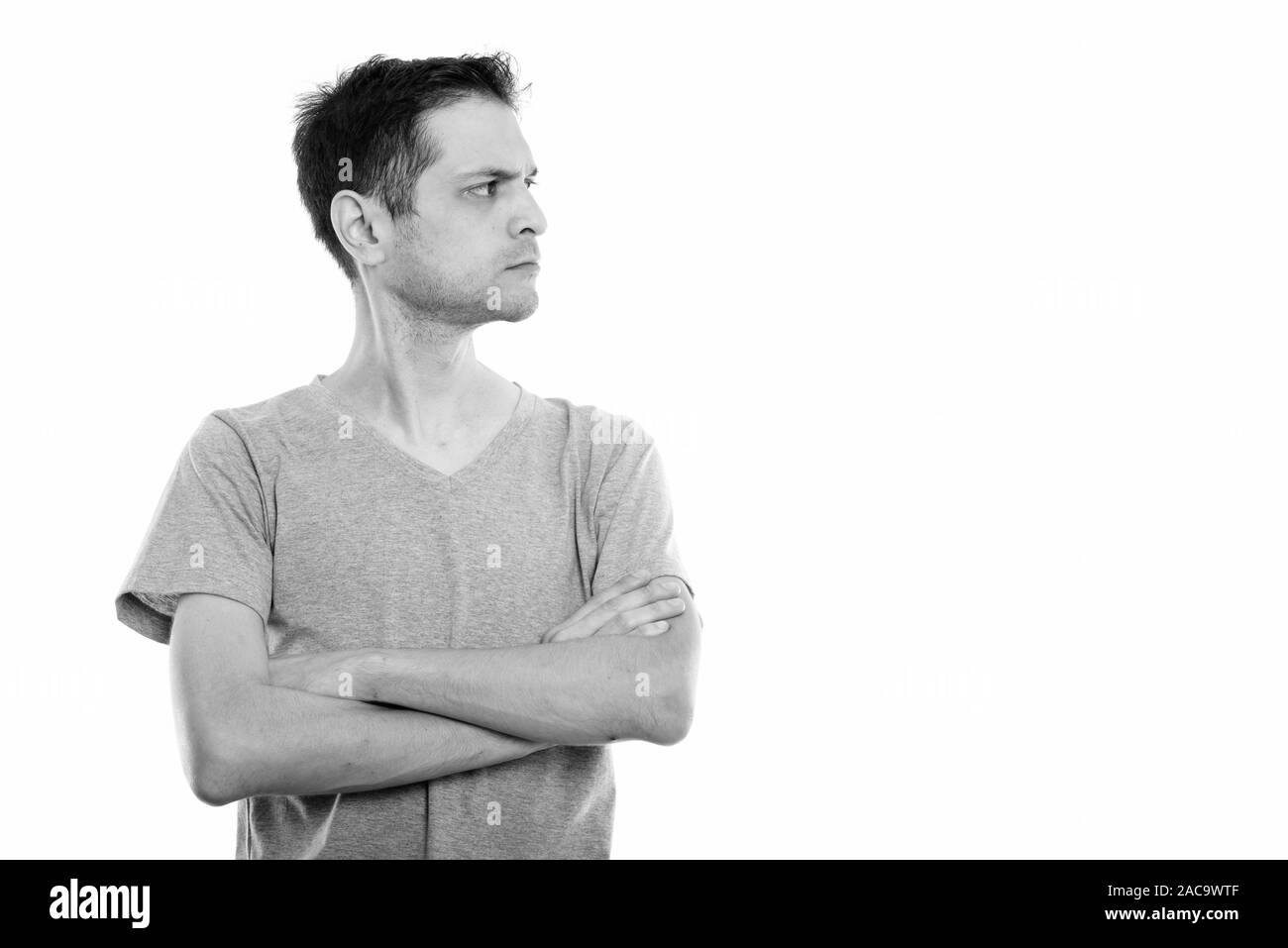 Side profile portrait angry young Cut Out Stock Images & Pictures - Alamy