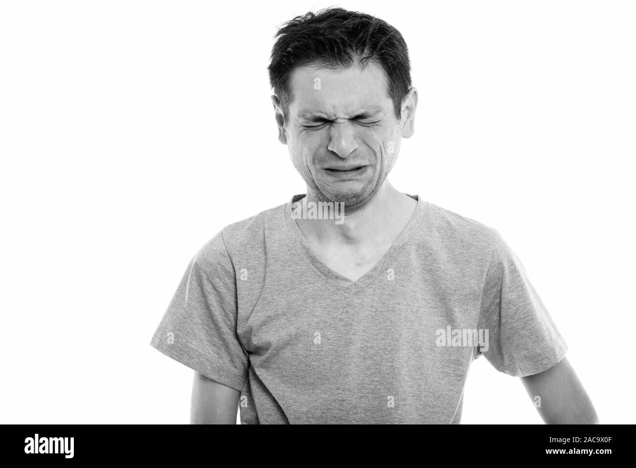 Man crying Black and White Stock Photos & Images - Alamy