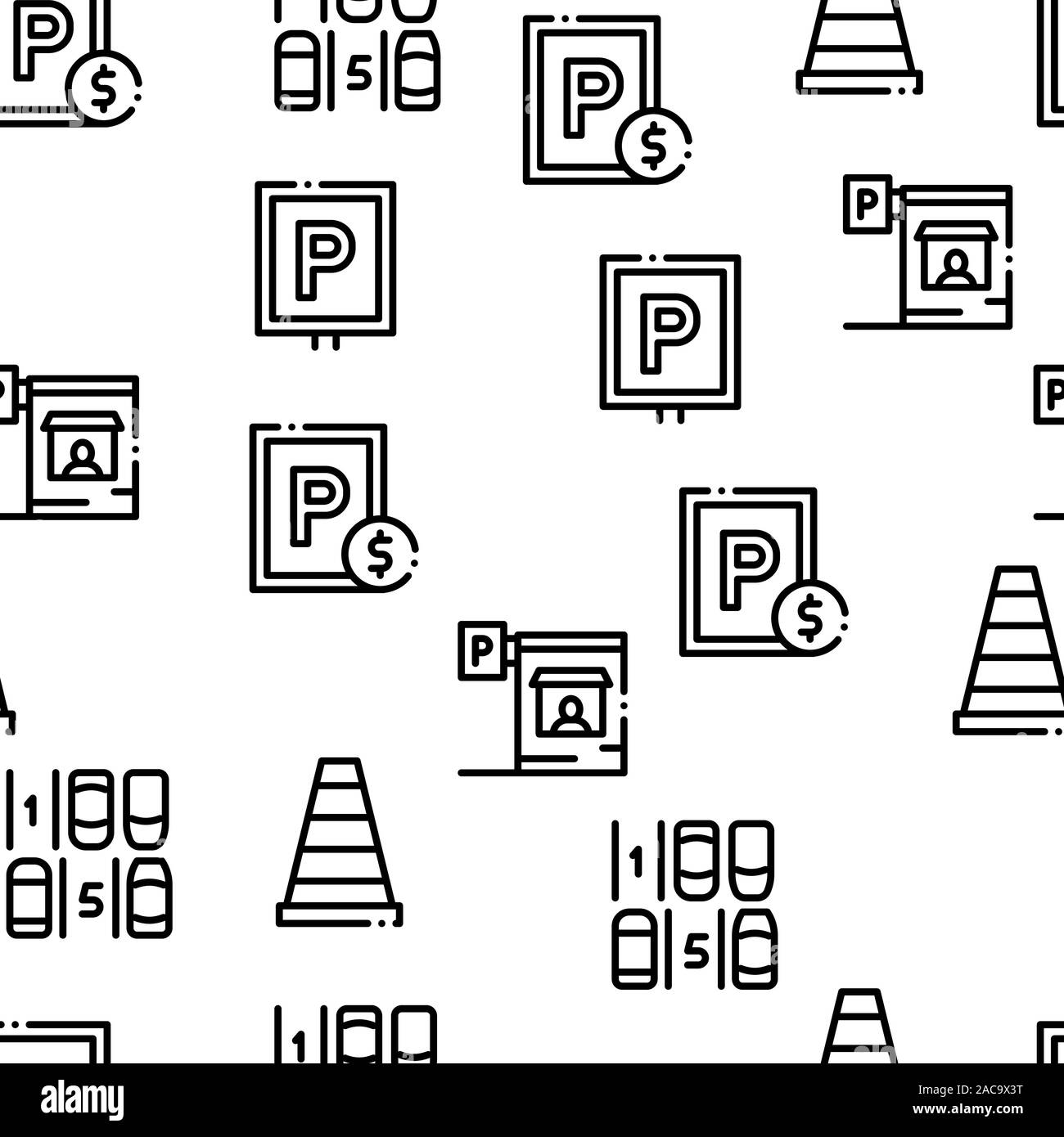 Parking Car Seamless Pattern Vector Stock Vector Image & Art - Alamy