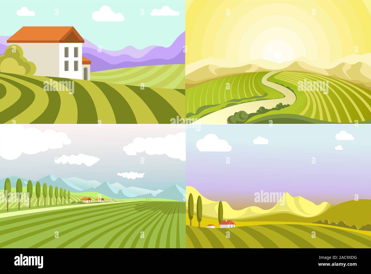 Valleys and landscapes Stock Vector Images - Alamy