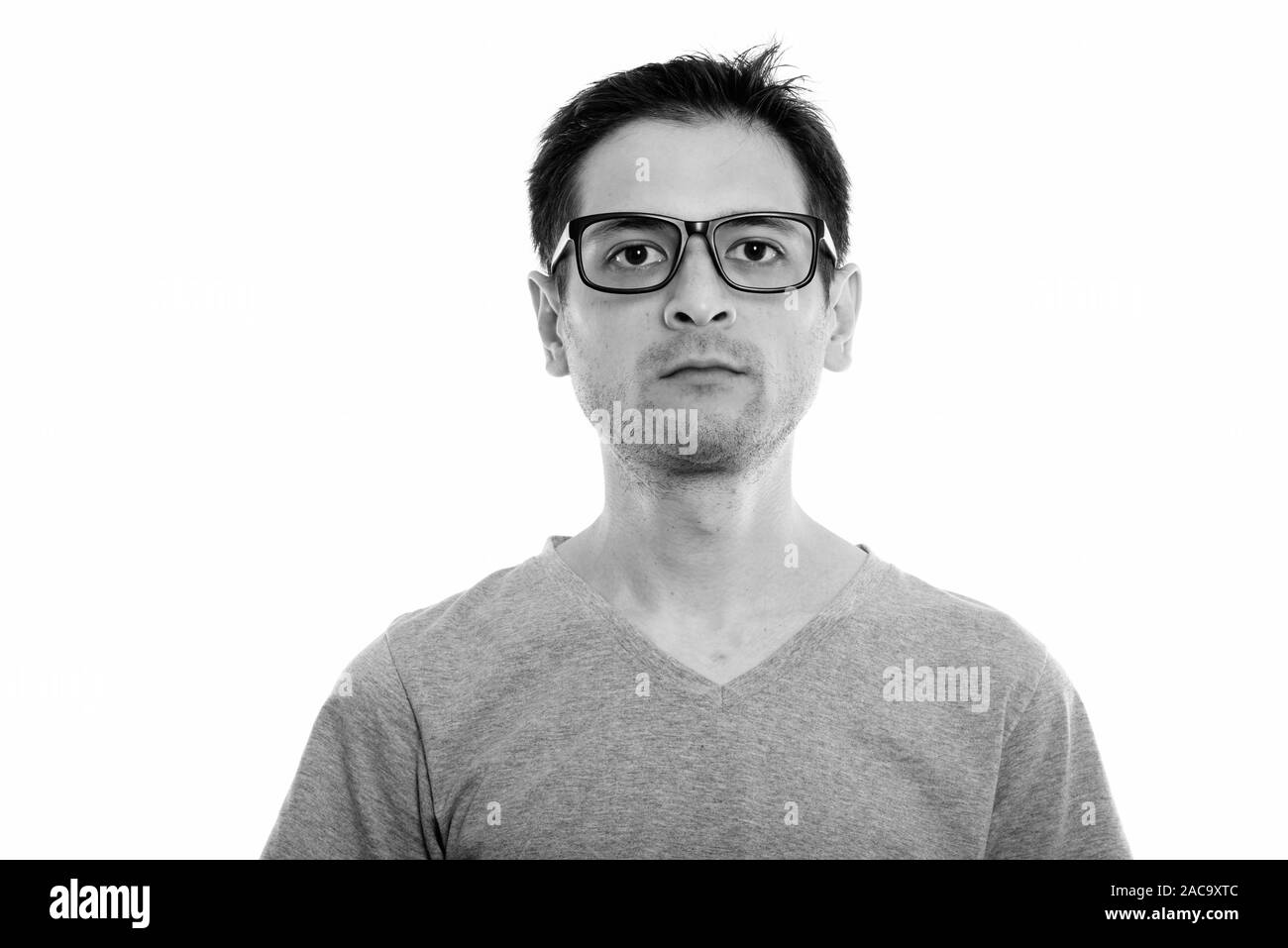Skinny man geek Black and White Stock Photos & Images - Alamy