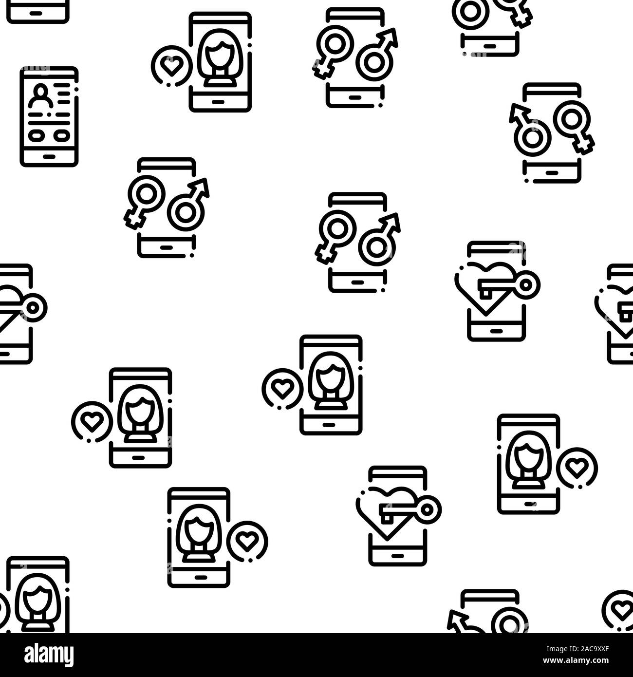Dating App Seamless Pattern Vector Stock Vector Image & Art - Alamy