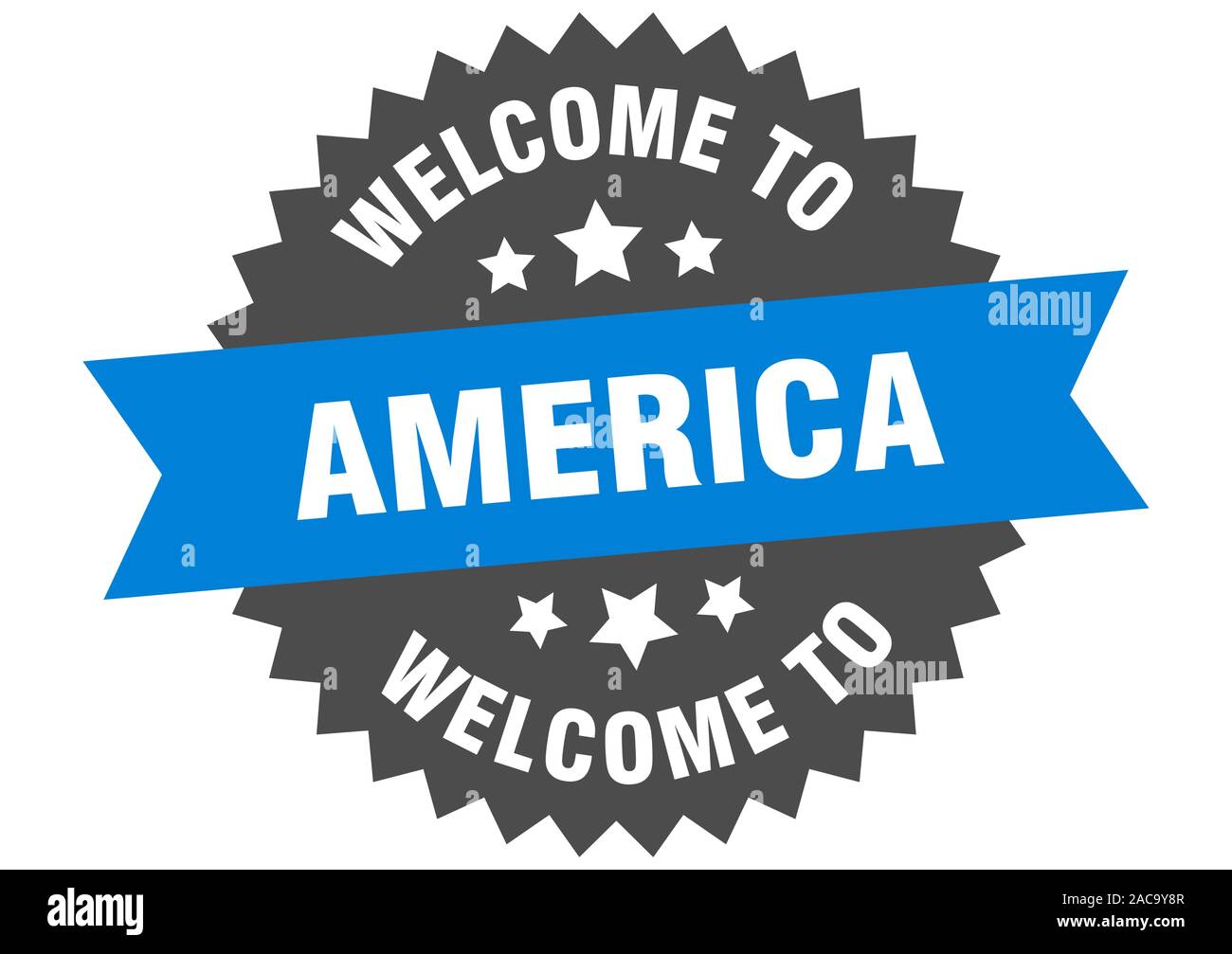 America sign. welcome to America blue sticker Stock Vector Image & Art ...