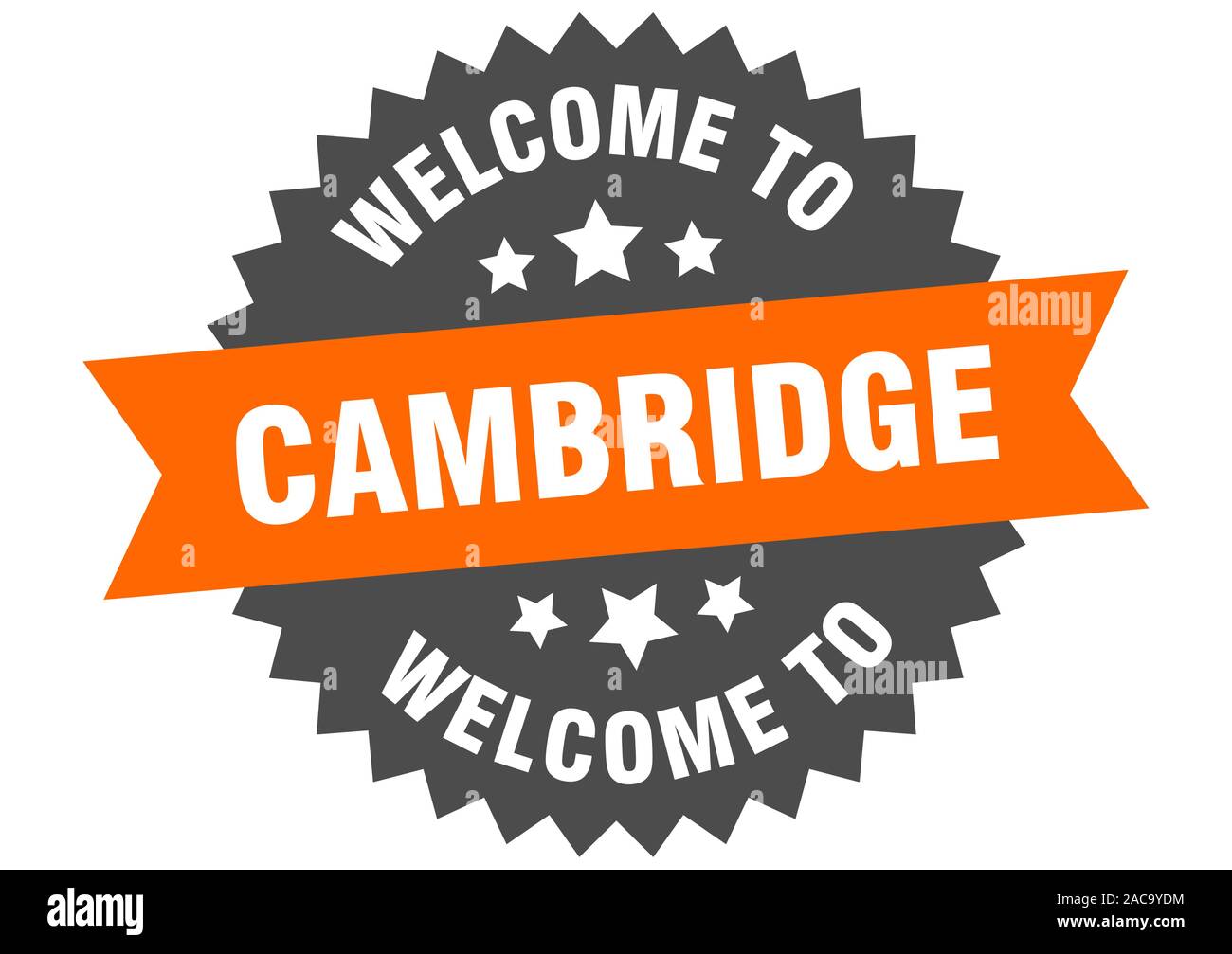 Cambridge sign. welcome to Cambridge orange sticker Stock Vector Image ...