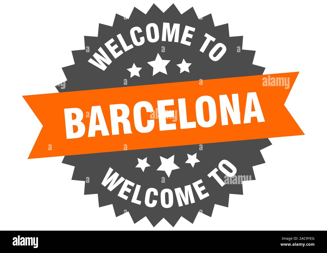 Barcelona sign. welcome to Barcelona orange sticker Stock Vector Image ...