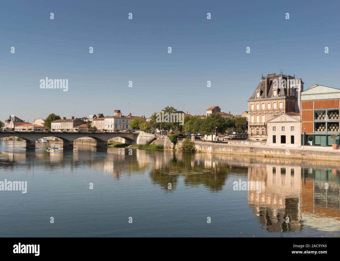The river Charente at Jarnac, France on a hot summer's day Stock Photo ...