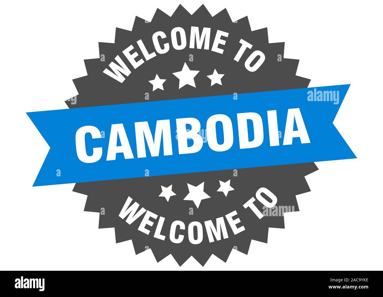 Cambodia sign. welcome to Cambodia blue sticker Stock Vector Image ...