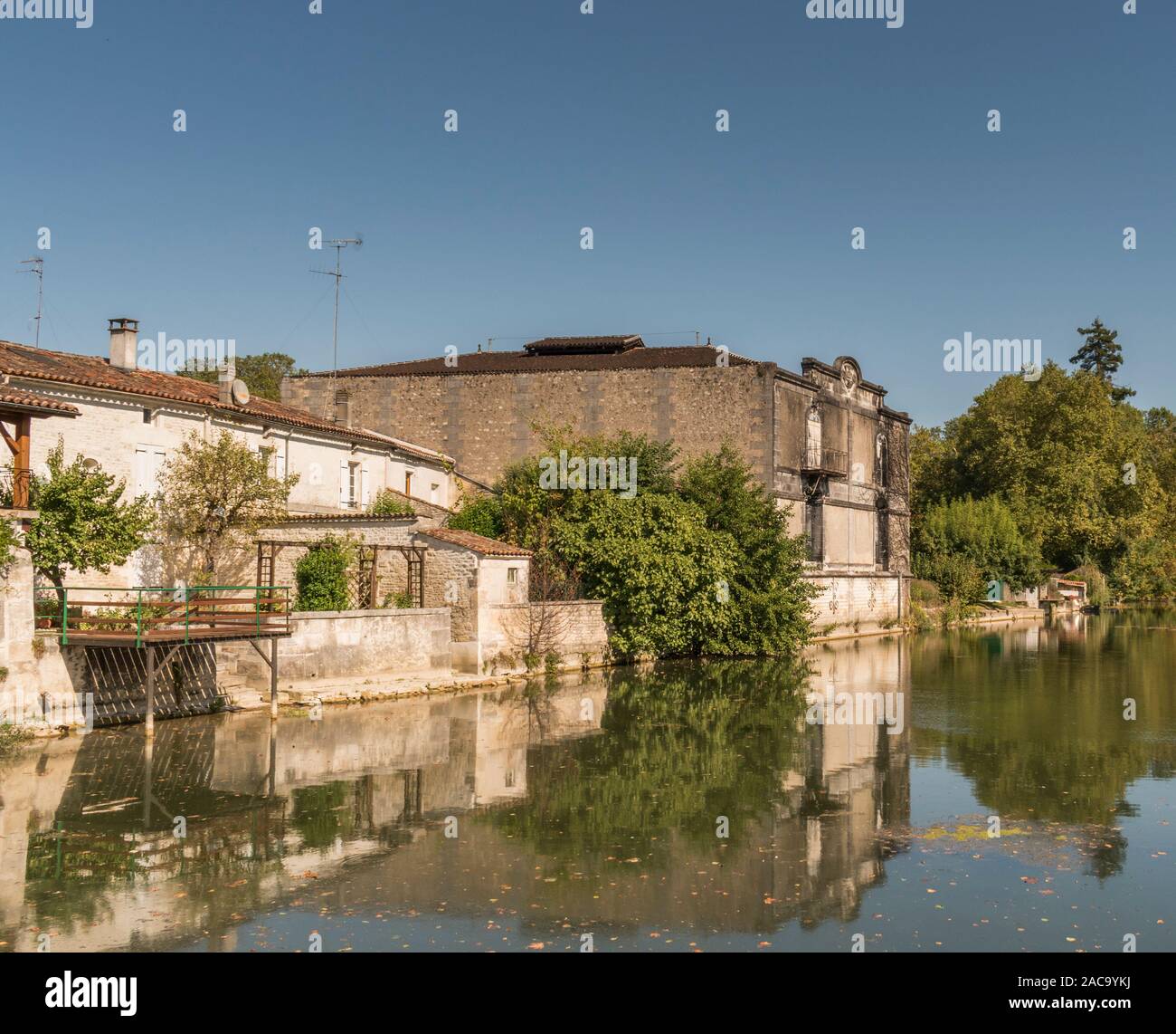 The river Charente at Jarnac, France on a hot summer's day Stock Photo ...