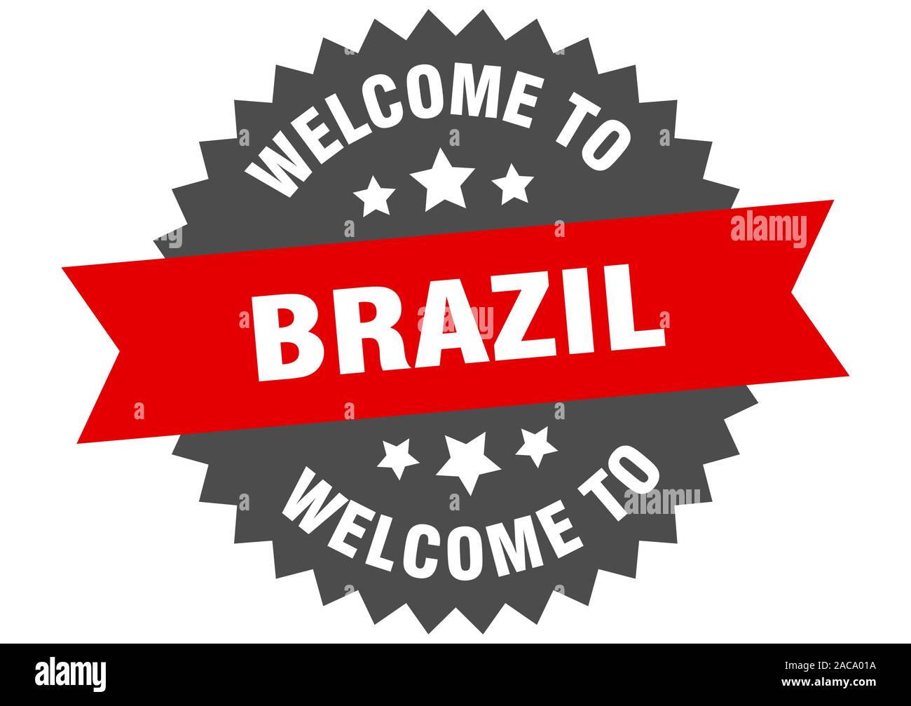 Brazil sign. welcome to Brazil red sticker Stock Vector Image & Art - Alamy