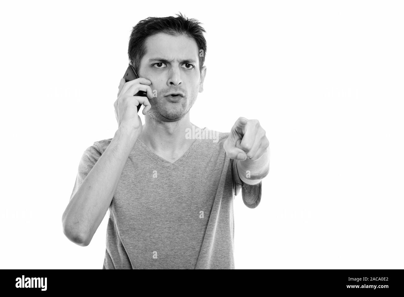 Angry man pointing finger on hi-res stock photography and images - Alamy
