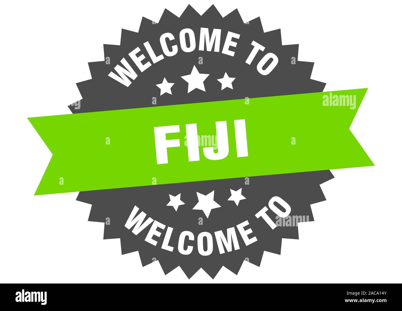 Fiji sign. welcome to Fiji green sticker Stock Vector Image & Art - Alamy