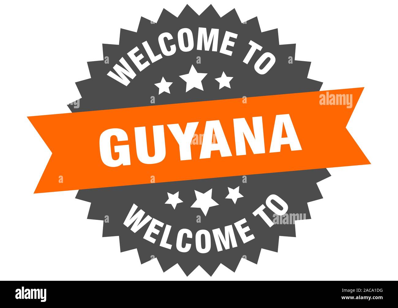 Guyana sign. welcome to Guyana orange sticker Stock Vector Image & Art ...