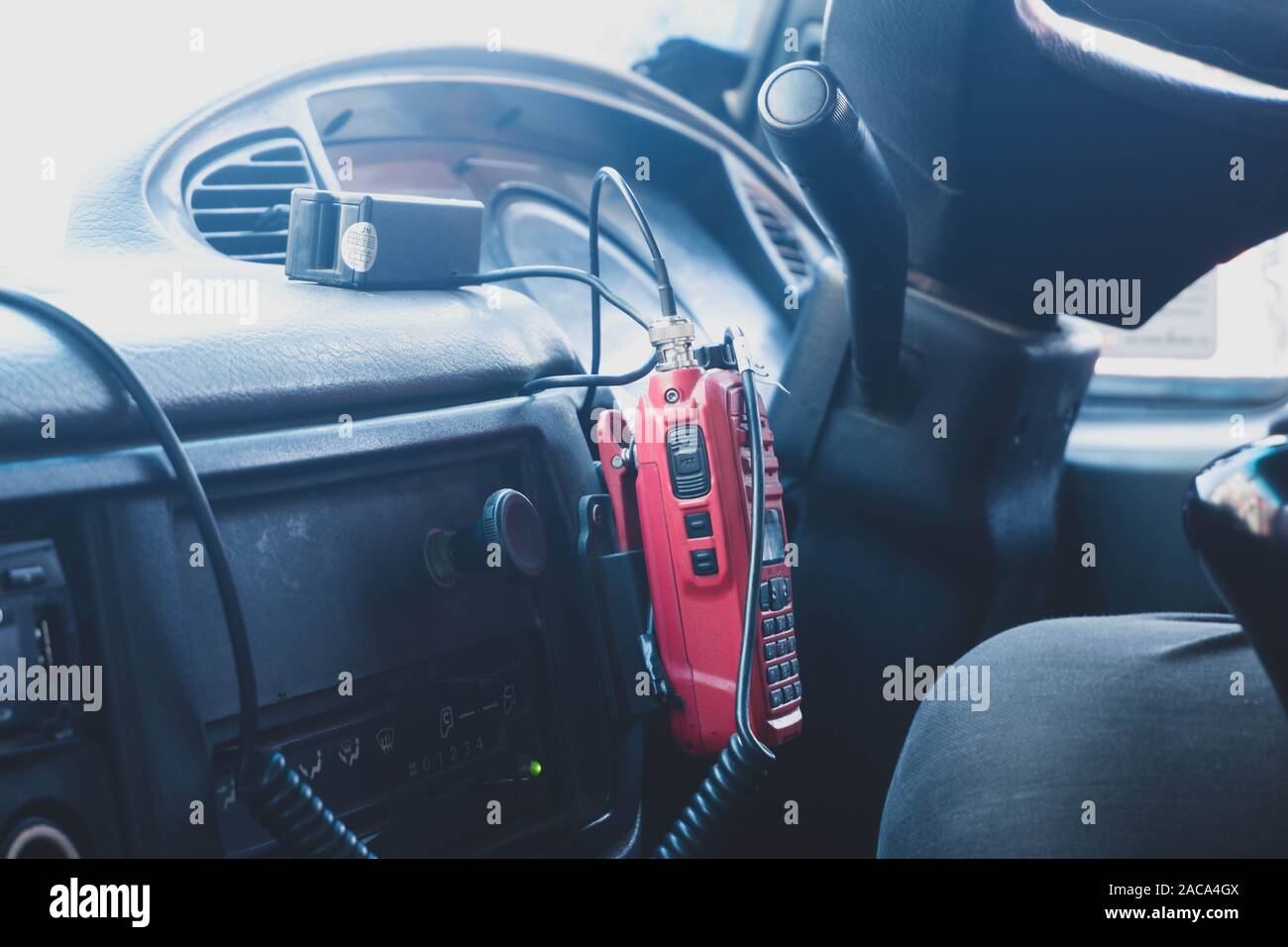 Communication equipment attached to the car Stock Photo - Alamy