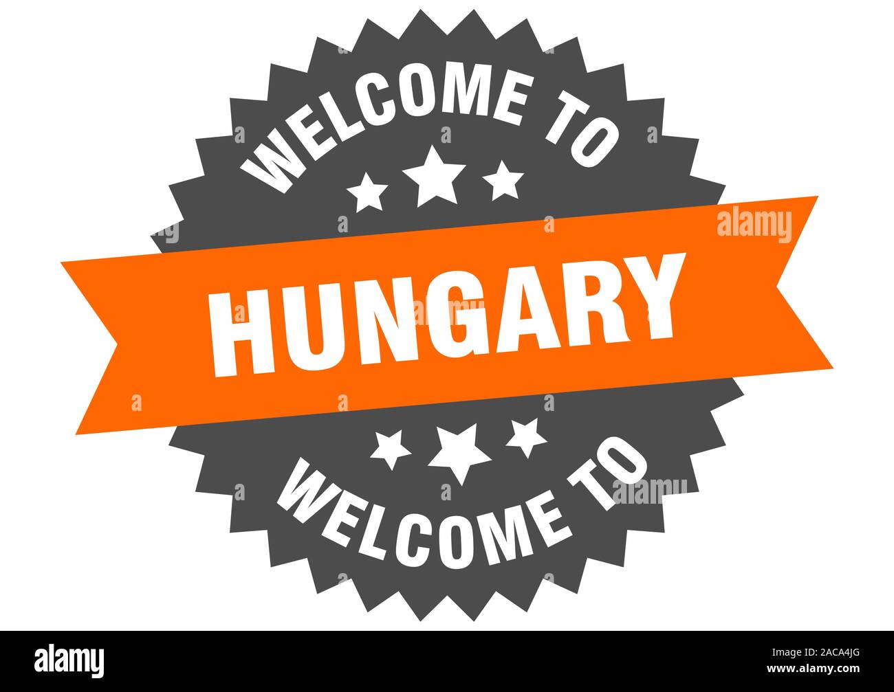 Hungary sign. welcome to Hungary orange sticker Stock Vector Image ...
