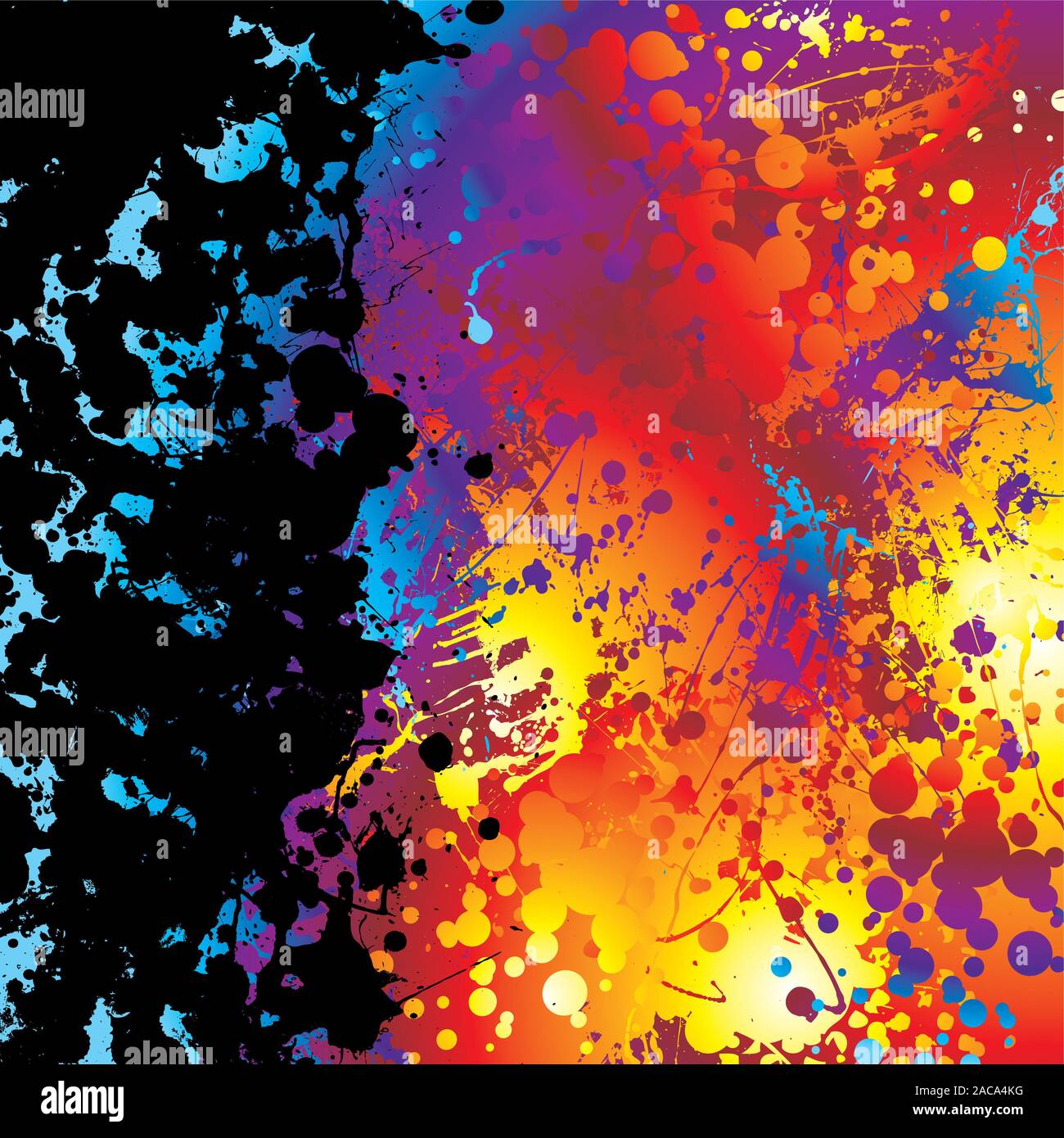 black ink splat border rainbow Stock Photo - Alamy