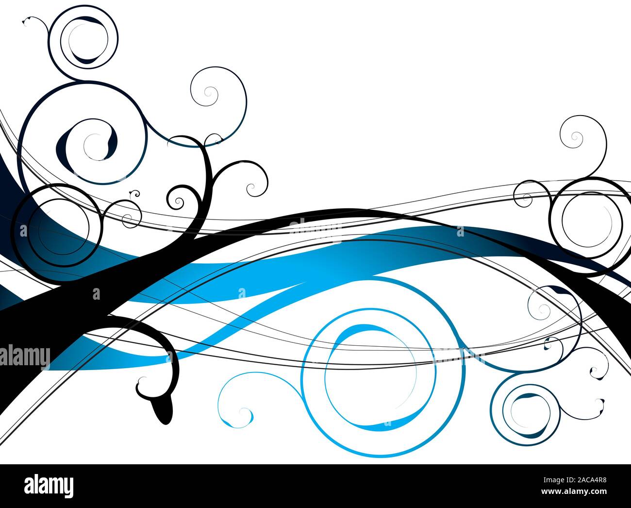 blue floral swirl Stock Photo - Alamy
