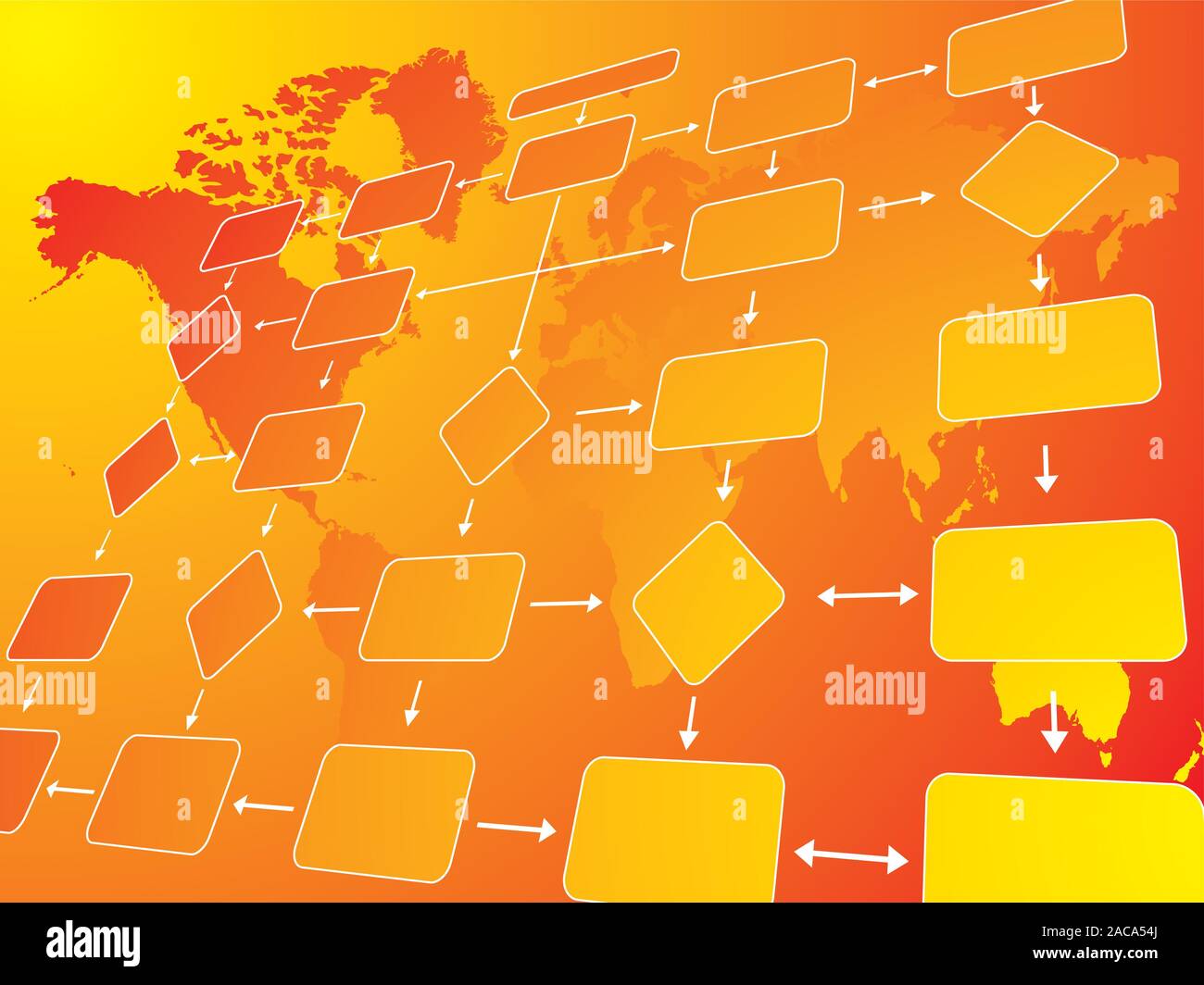Business flow chart orange Stock Photo - Alamy