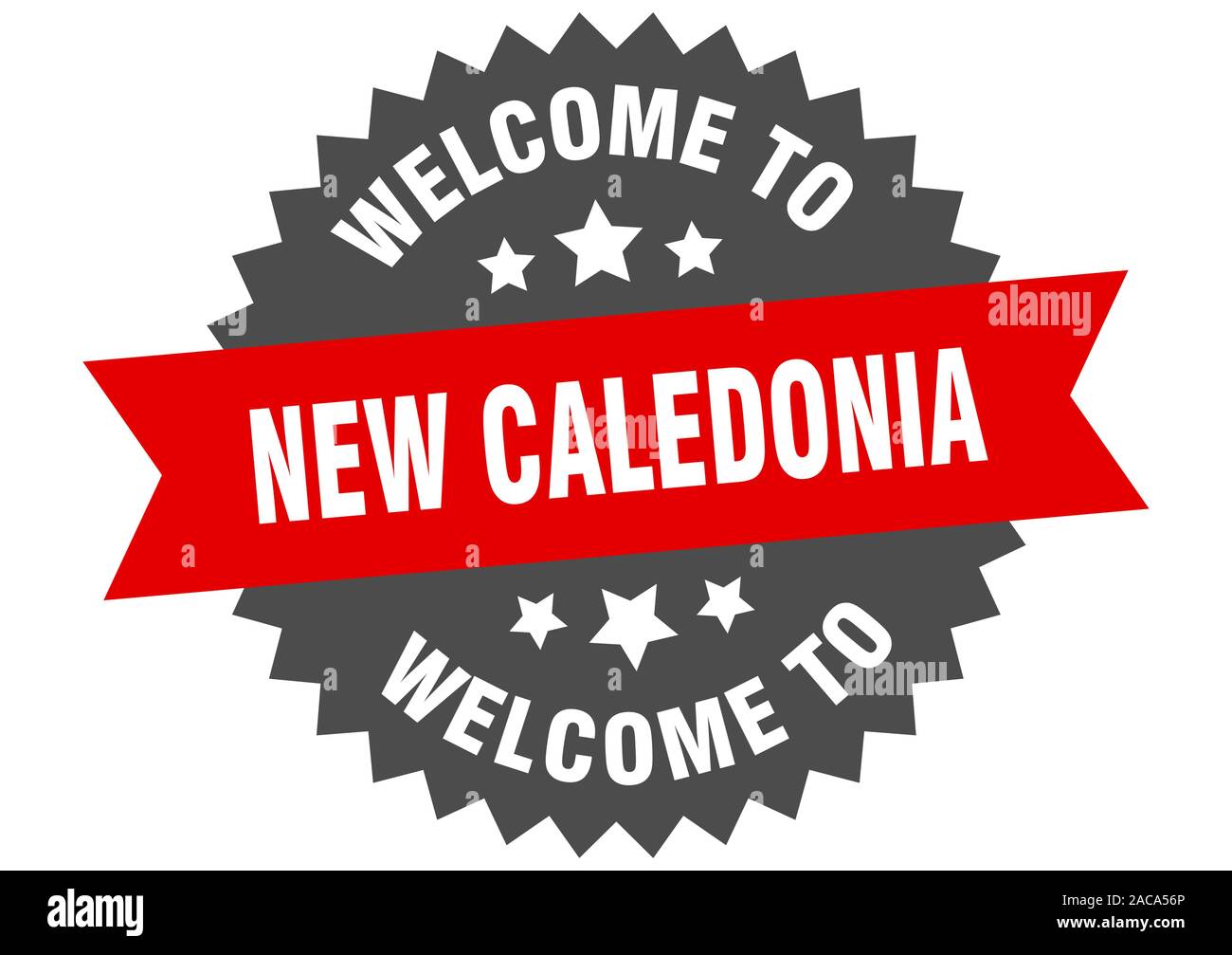 New Caledonia sign. welcome to New Caledonia red sticker Stock Vector ...