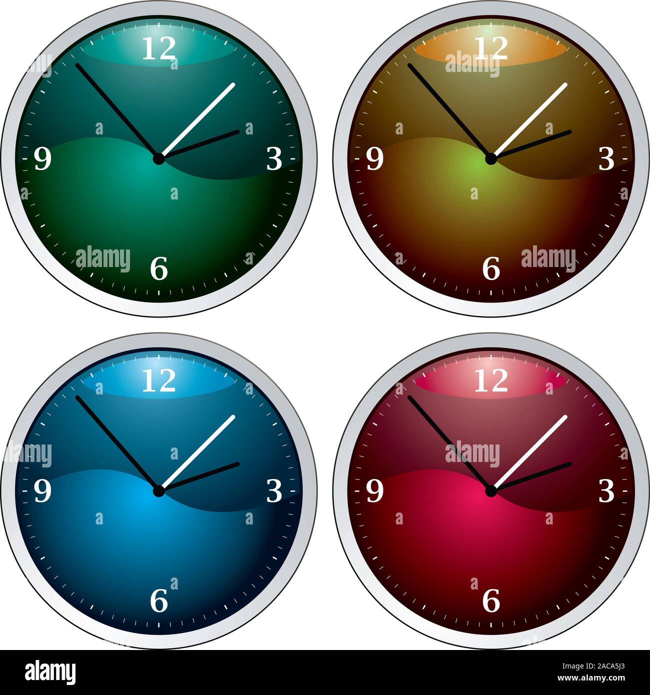 Four hands clock Cut Out Stock Images & Pictures - Alamy