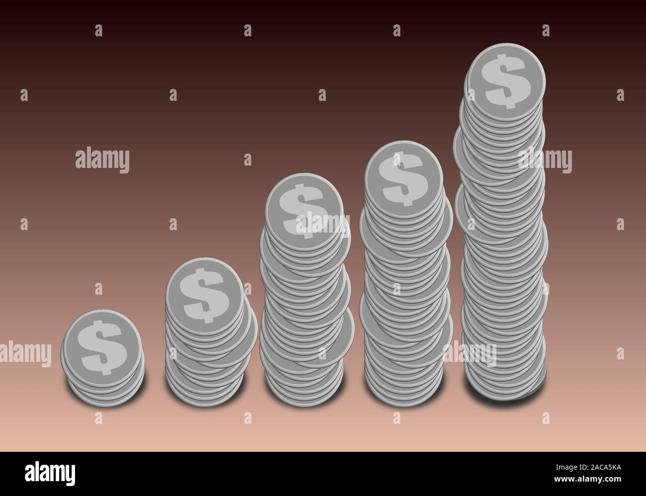 coins graph dollar silver Stock Photo - Alamy