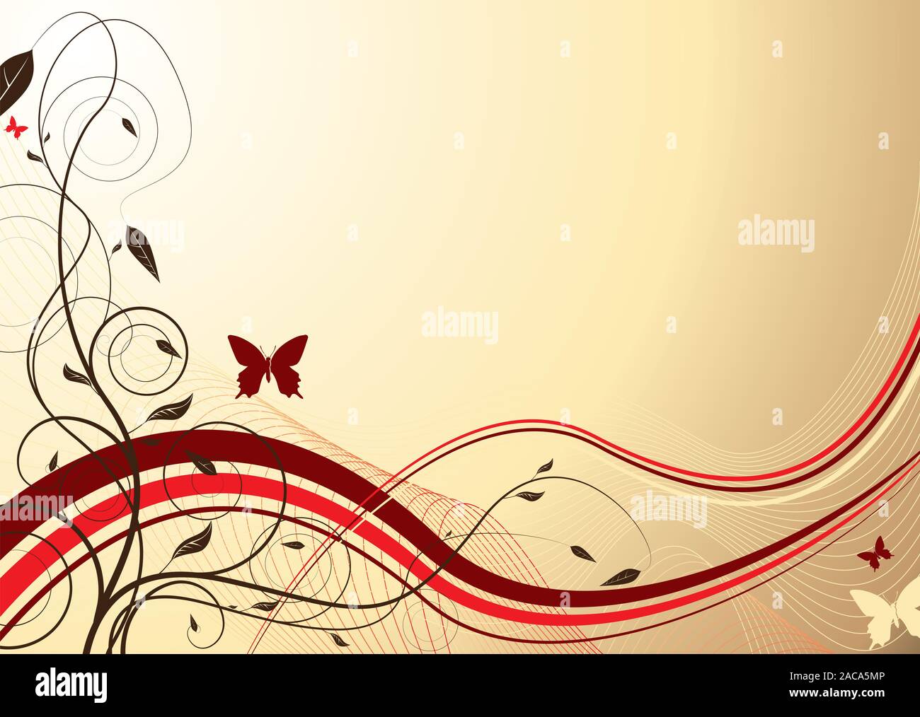 Cream floral wallpaper hi-res stock photography and images - Alamy