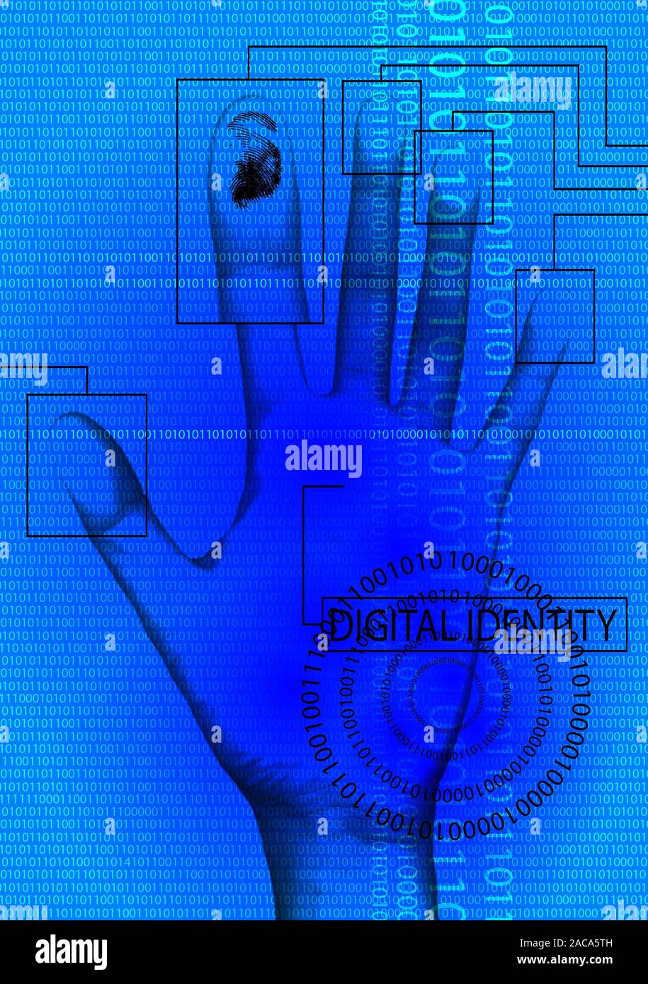 digital identity blue Stock Photo - Alamy