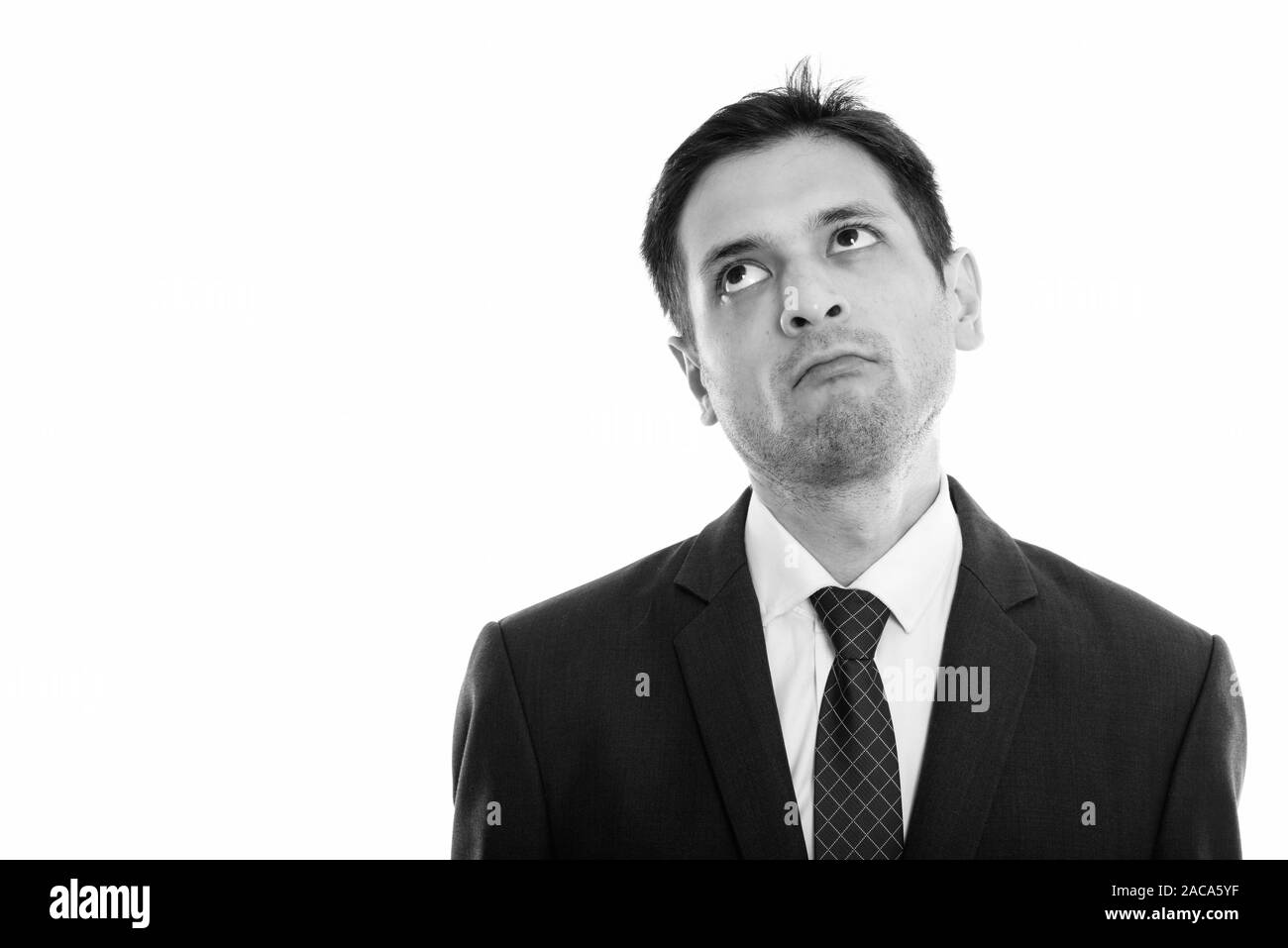 Unhappy business man looking sad Black and White Stock Photos & Images ...
