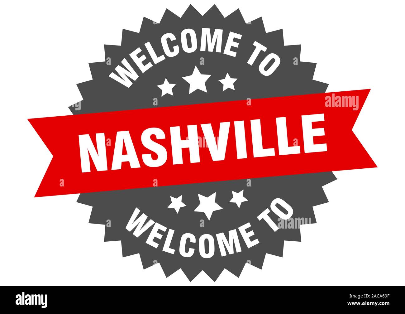 Nashville sign. welcome to Nashville red sticker Stock Vector Image ...