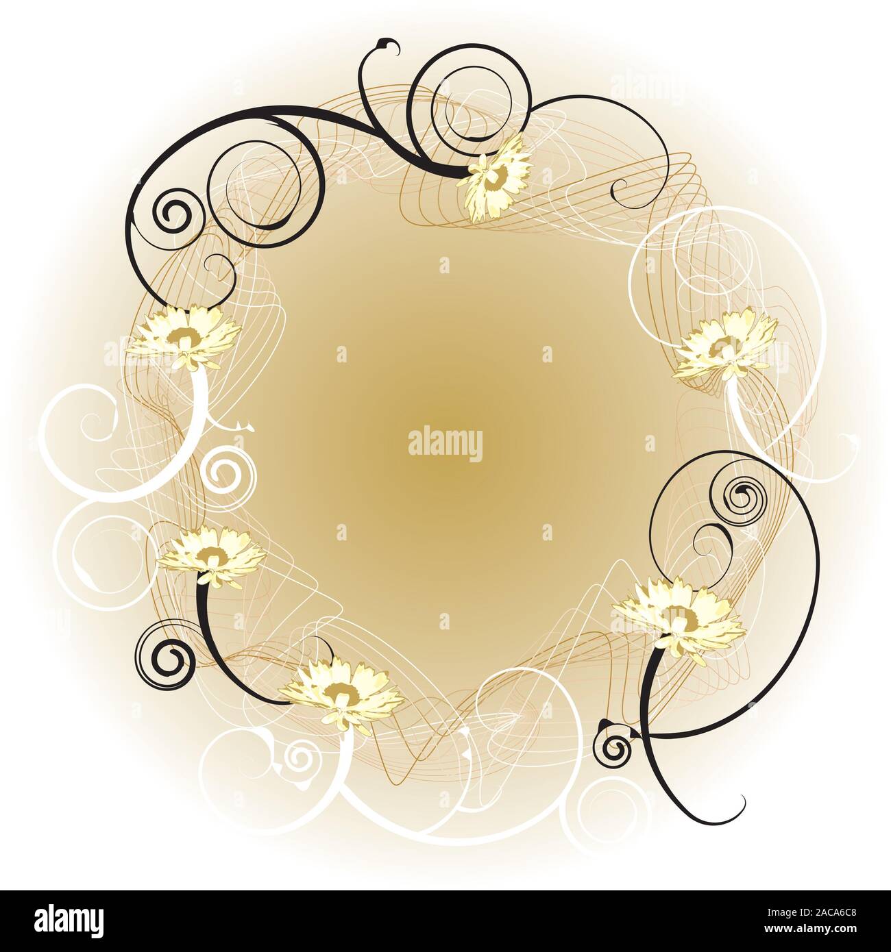 Gold floral background Cut Out Stock Images & Pictures - Alamy
