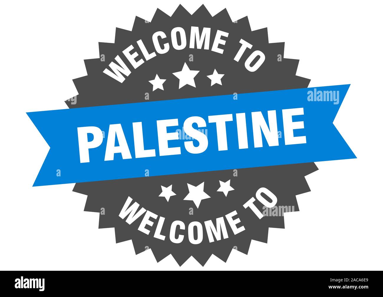 Palestine sign. welcome to Palestine blue sticker Stock Vector Image ...