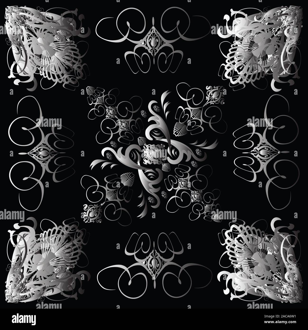 flower tile gothic 2 gradient Stock Photo - Alamy