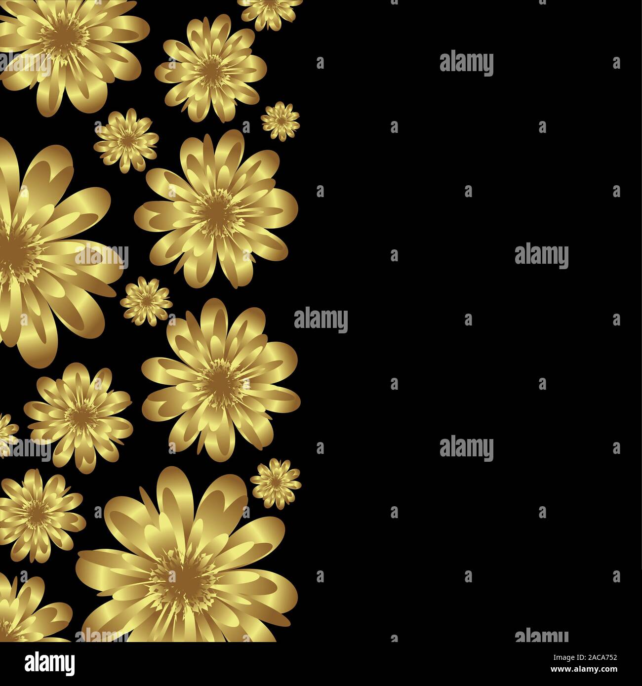 golden floral banner Stock Photo - Alamy