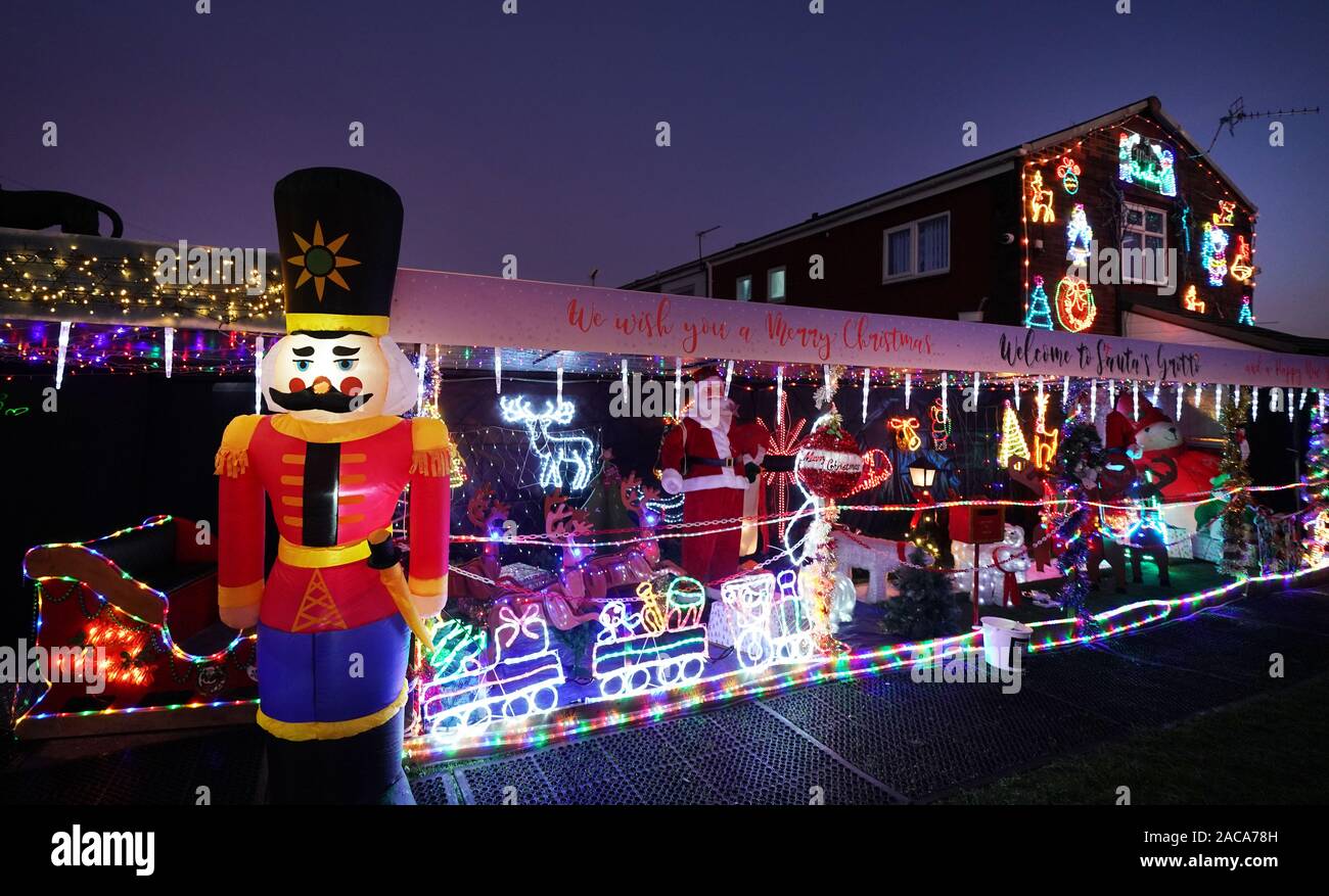 General view of Christmas lights belonging to Stan Yanetta, 58, in ...