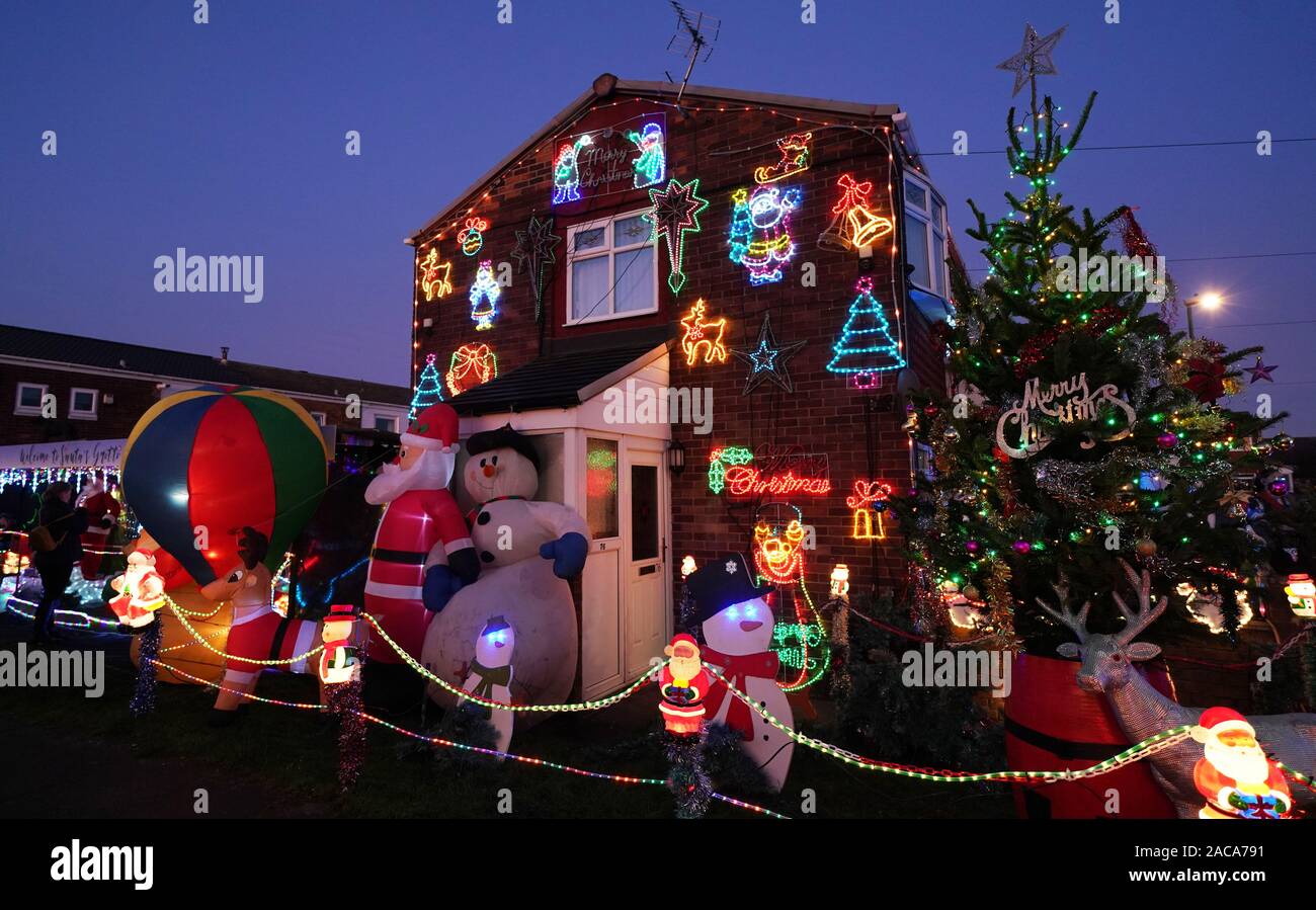 General view of Christmas lights belonging to Stan Yanetta, 58, in ...