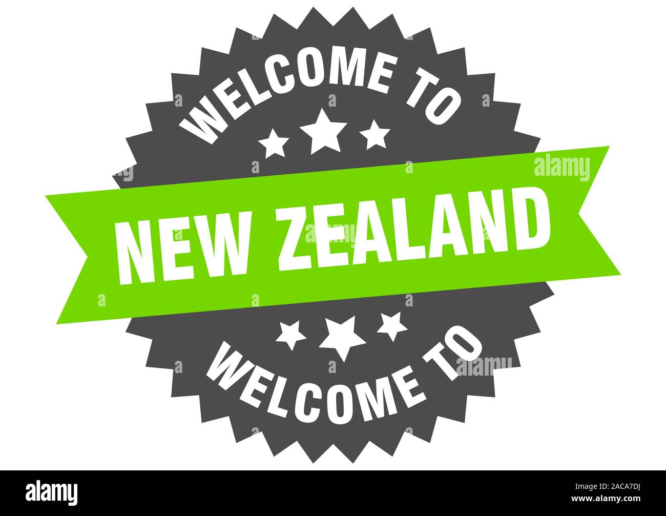 New Zealand sign. welcome to New Zealand green sticker Stock Vector ...
