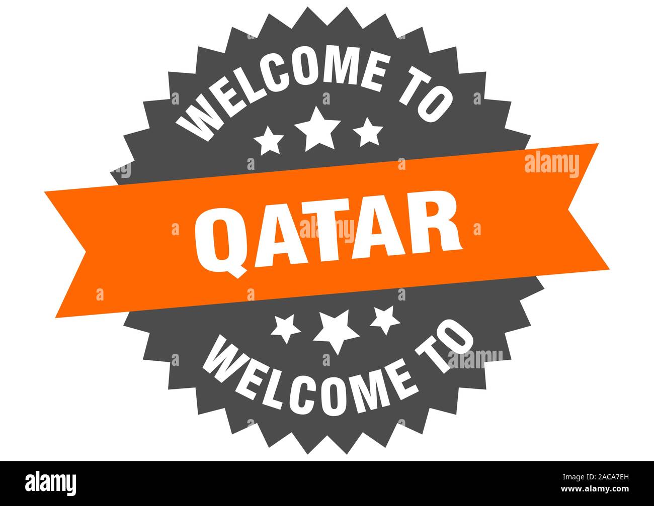 Qatar sign. welcome to Qatar orange sticker Stock Vector Image & Art ...